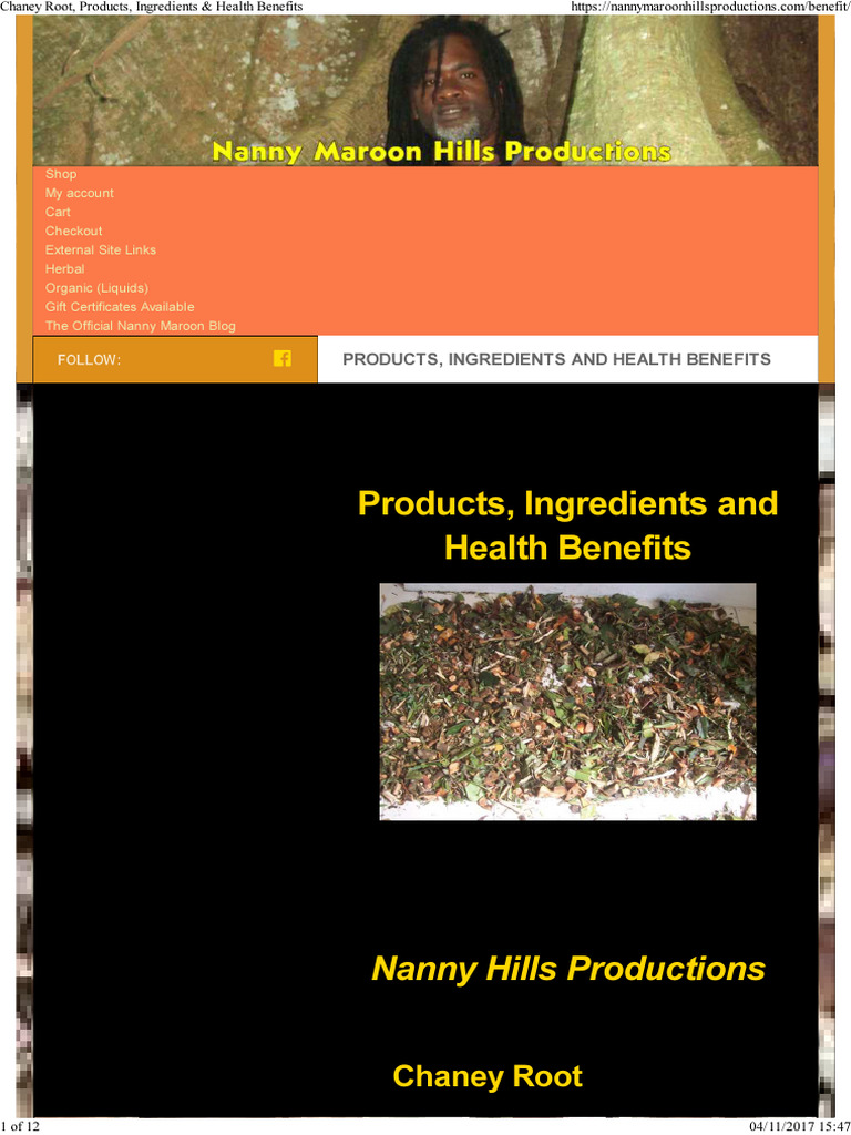 Chaney Root, Prods, Ingredi | PDF