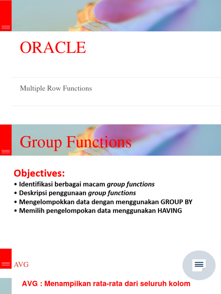 08 - Group Function | PDF 08 - Group Function | PDF