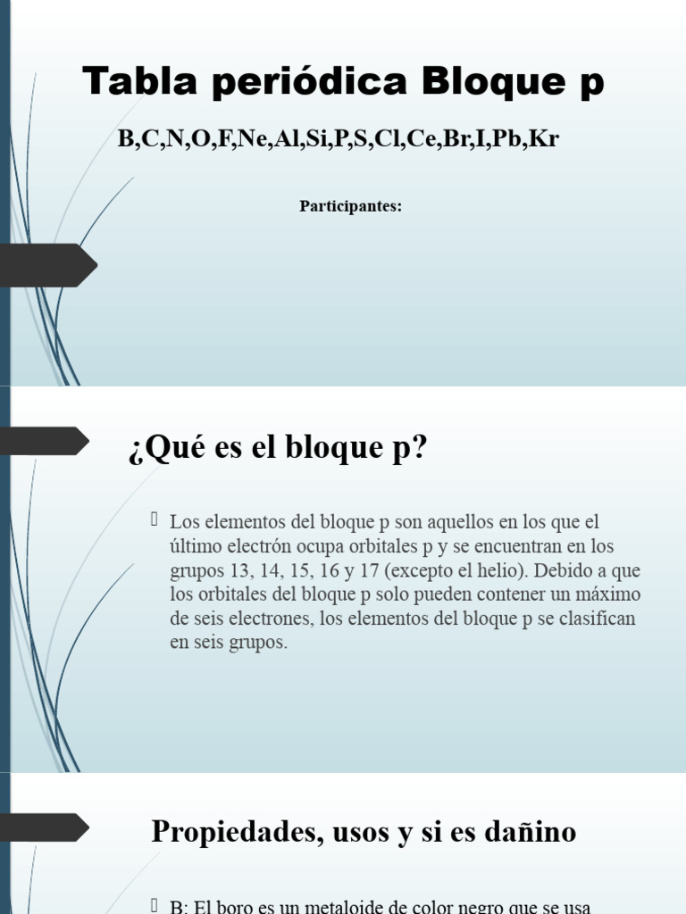 Tabla Periódica Bloque P | PDF