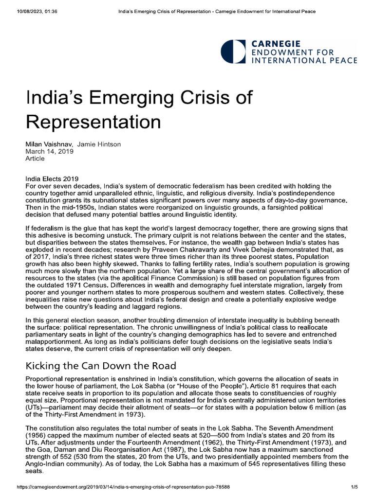 Representation Crisis | PDF