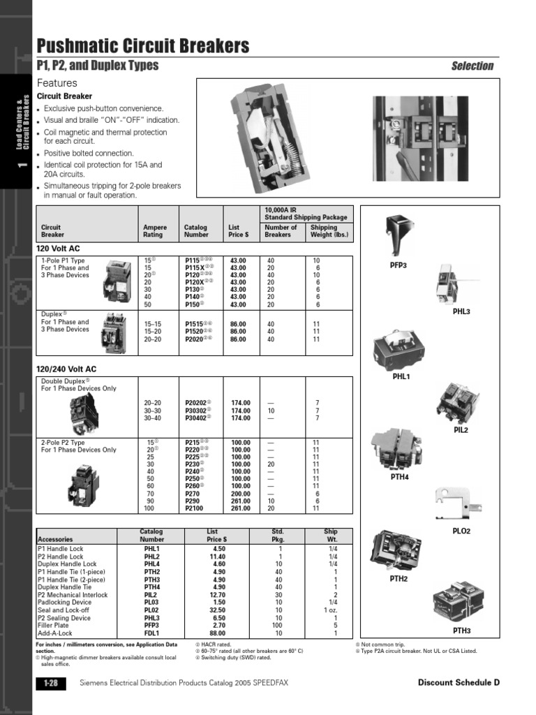 Breaker Tipo P1 y P2 | PDF