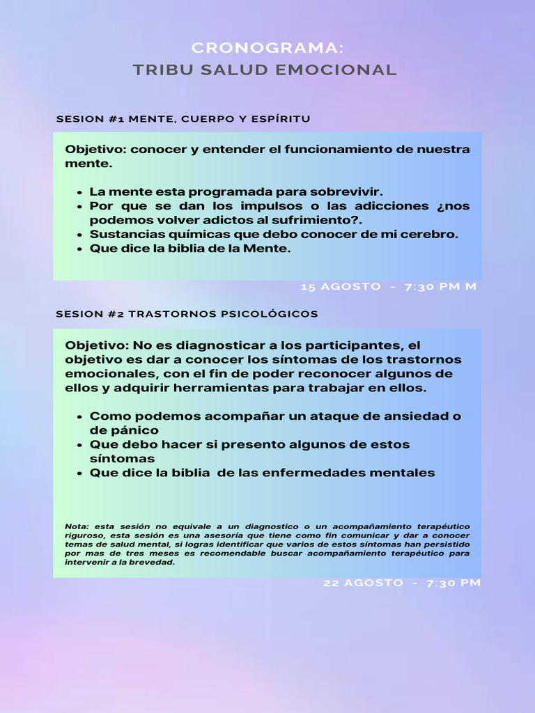 Calendario Salud Emocional | PDF