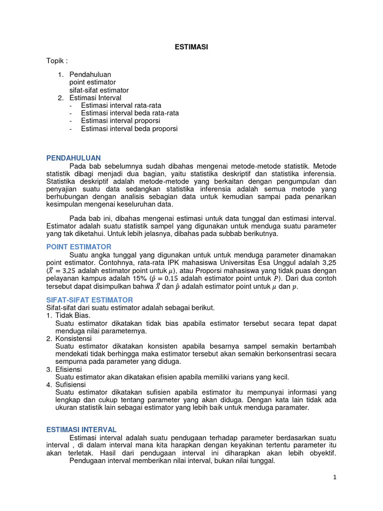 Modul Estimasi | PDF