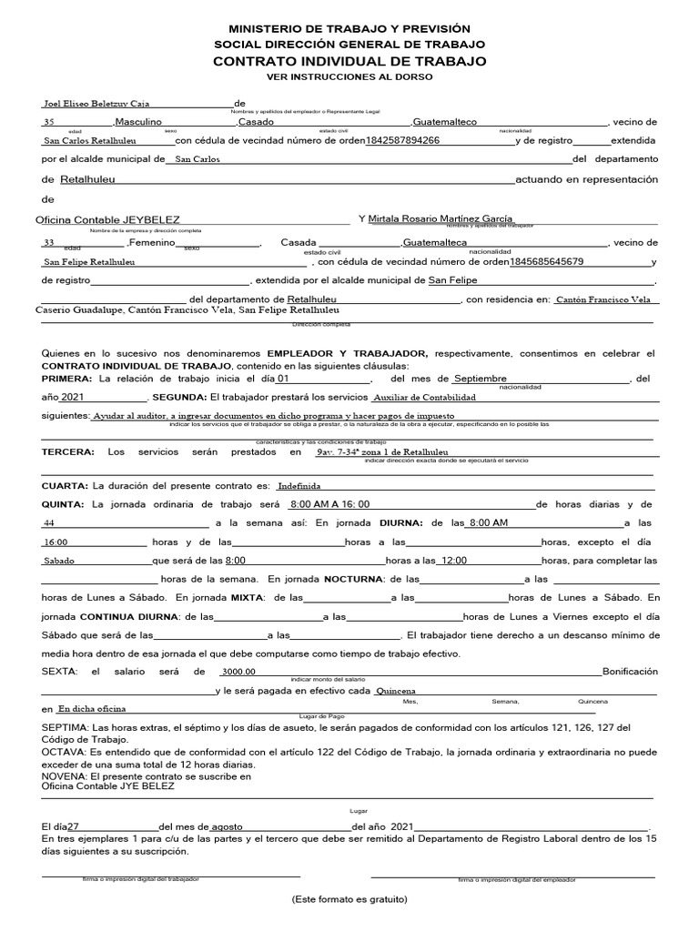 Modelo de Contrato | PDF