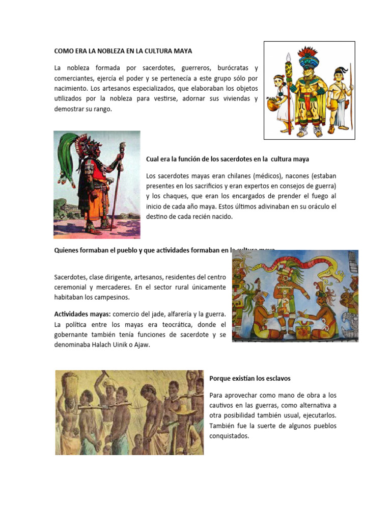 COMO ERA LA NOBLEZA EN LA CULTURA MAYA | PDF