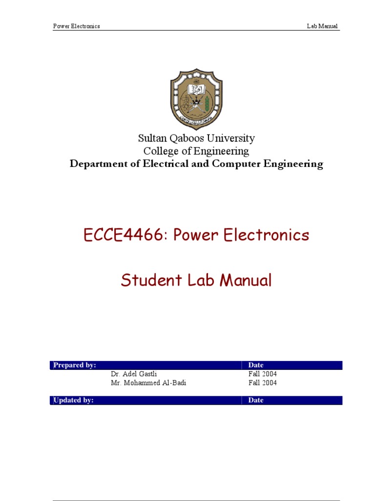 ECCE4466 - Power Electronics Lab | PDF
