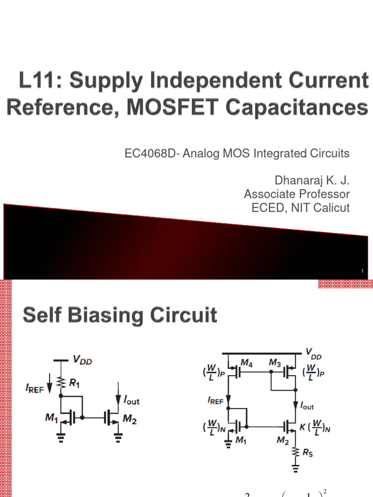 EC4068D-Analog MOS Integrated Circuits Dhanaraj K. J. Associate ...