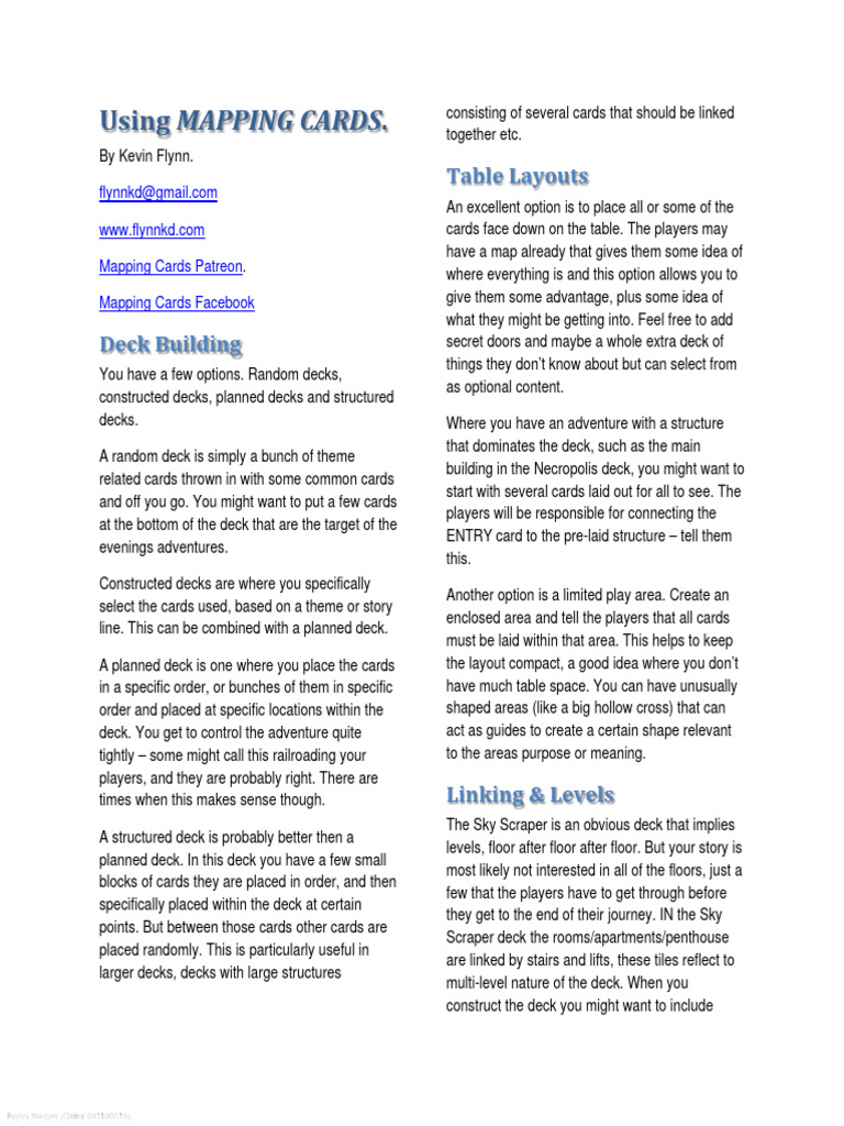 Mapping Cards Guide To Using. | PDF