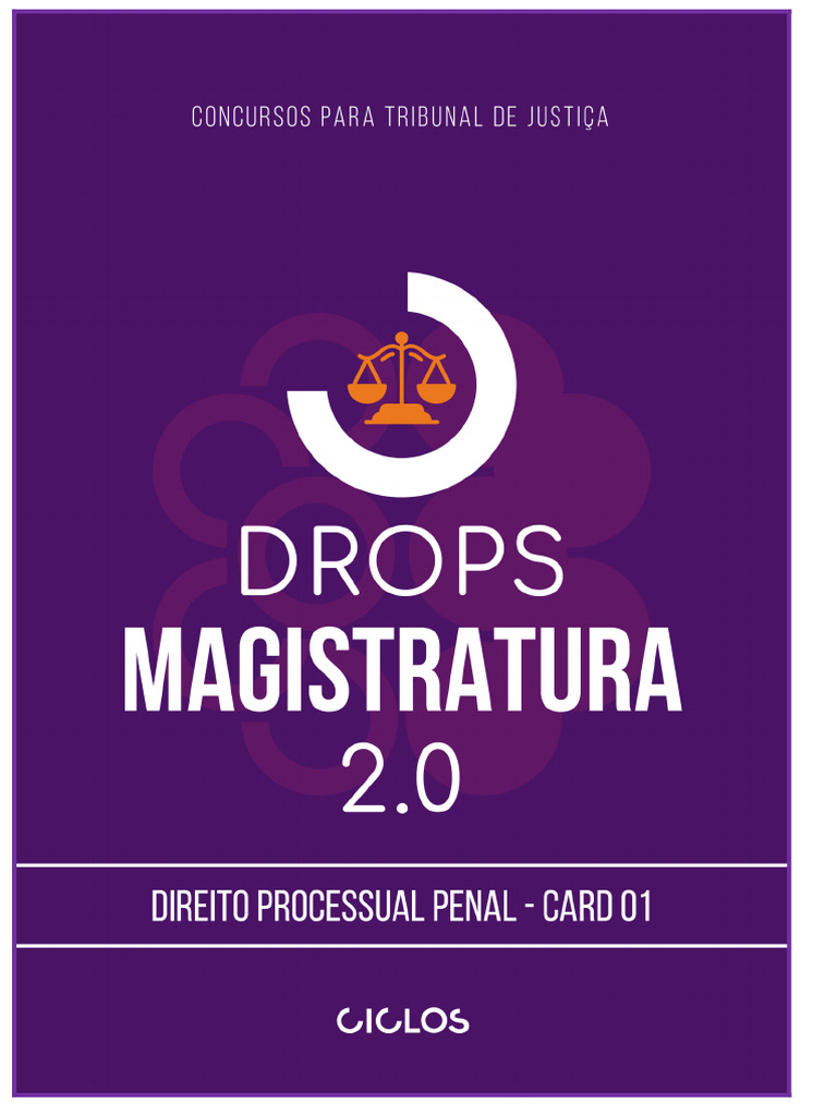 Card 1 Processo Penal 01 | PDF | Procedimento criminal | Presunção de ...