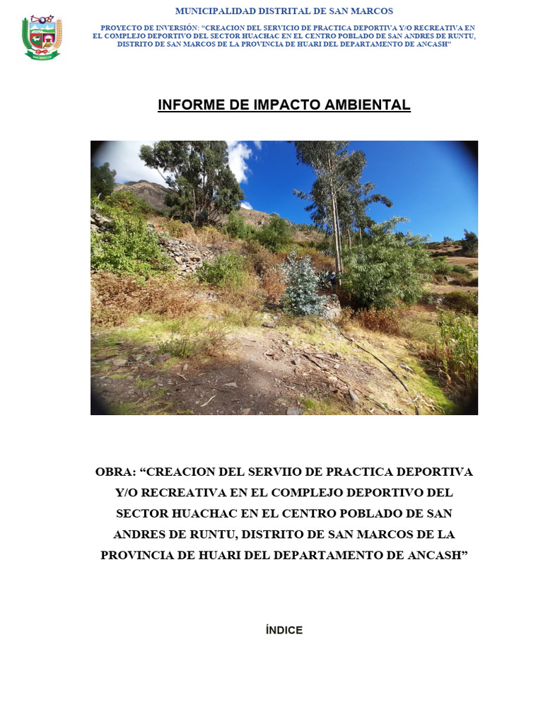 Informe de Impacto Ambiental | PDF