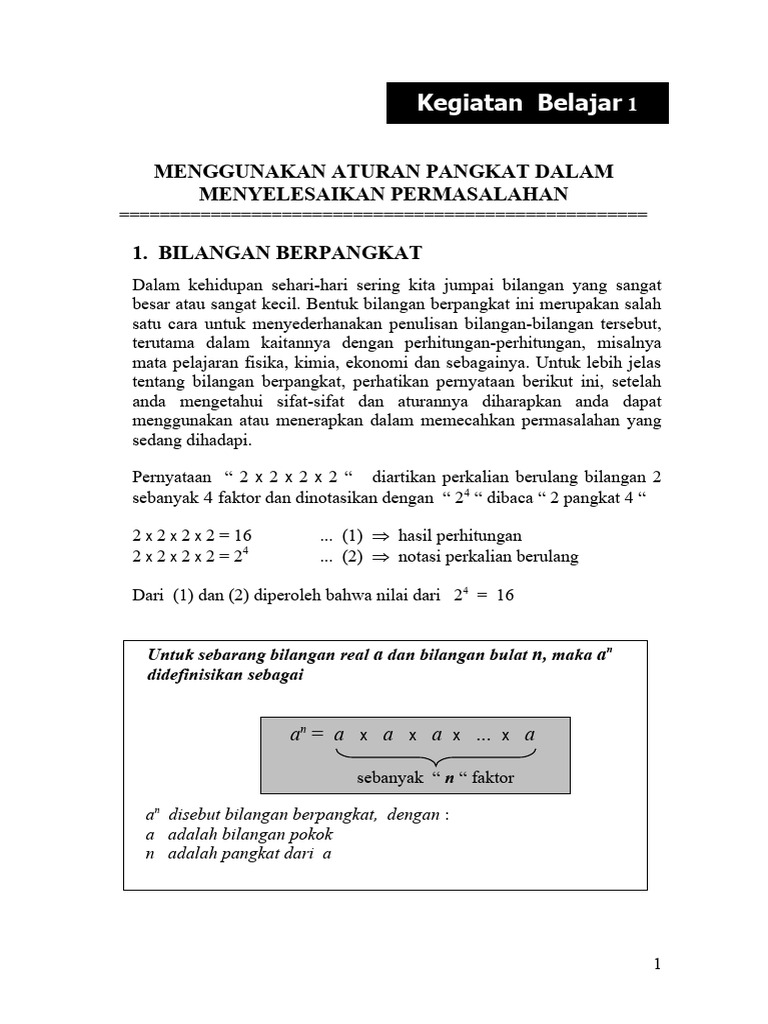 "Aturan Pangkat: Sifat dan Contoh" | PDF