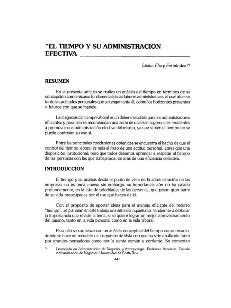 El Tiempo y Admon | PDF