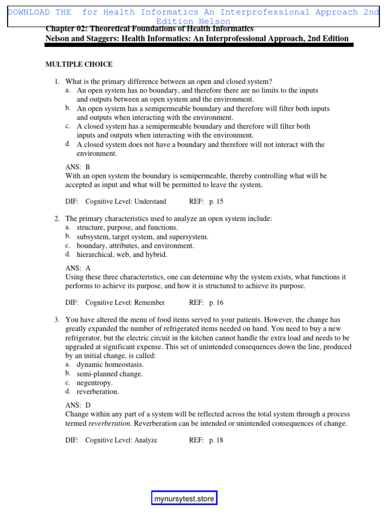 For Health Informatics an Interprofessional Approach 2nd Edition Nelson ...