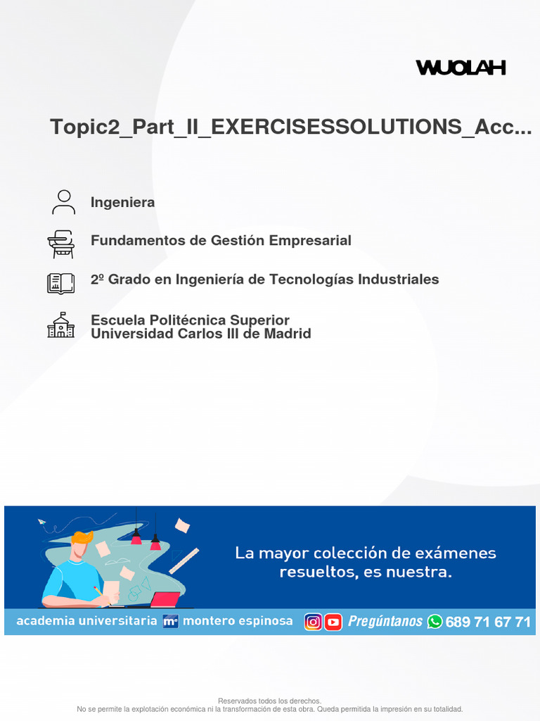 Topic2 Part II EXERCISES SOLUTIONS Balance Sheet 2Q2013 14 Enonce Correcion | PDF