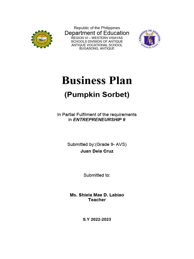 Business Plan Sample 1 | PDF | Malnutrition | Ice Cream