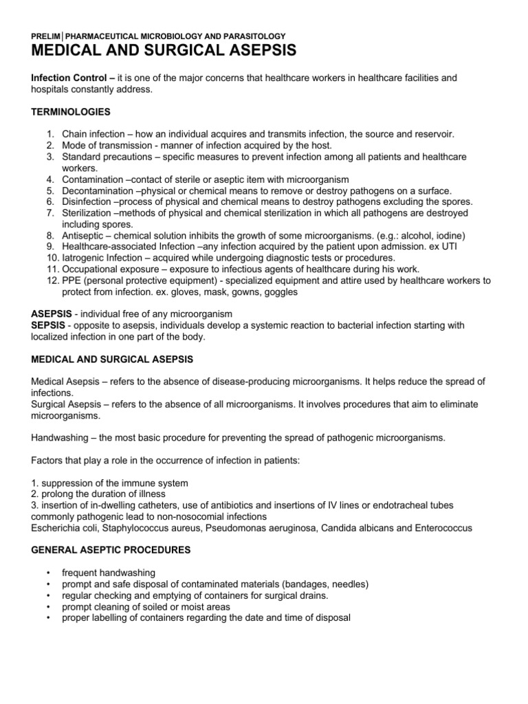 1.6 Medical & Surgical Asepsis | PDF
