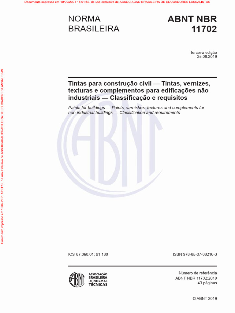 NBR11702 - Arquivo para Impressão | PDF | Tinta | Materiais