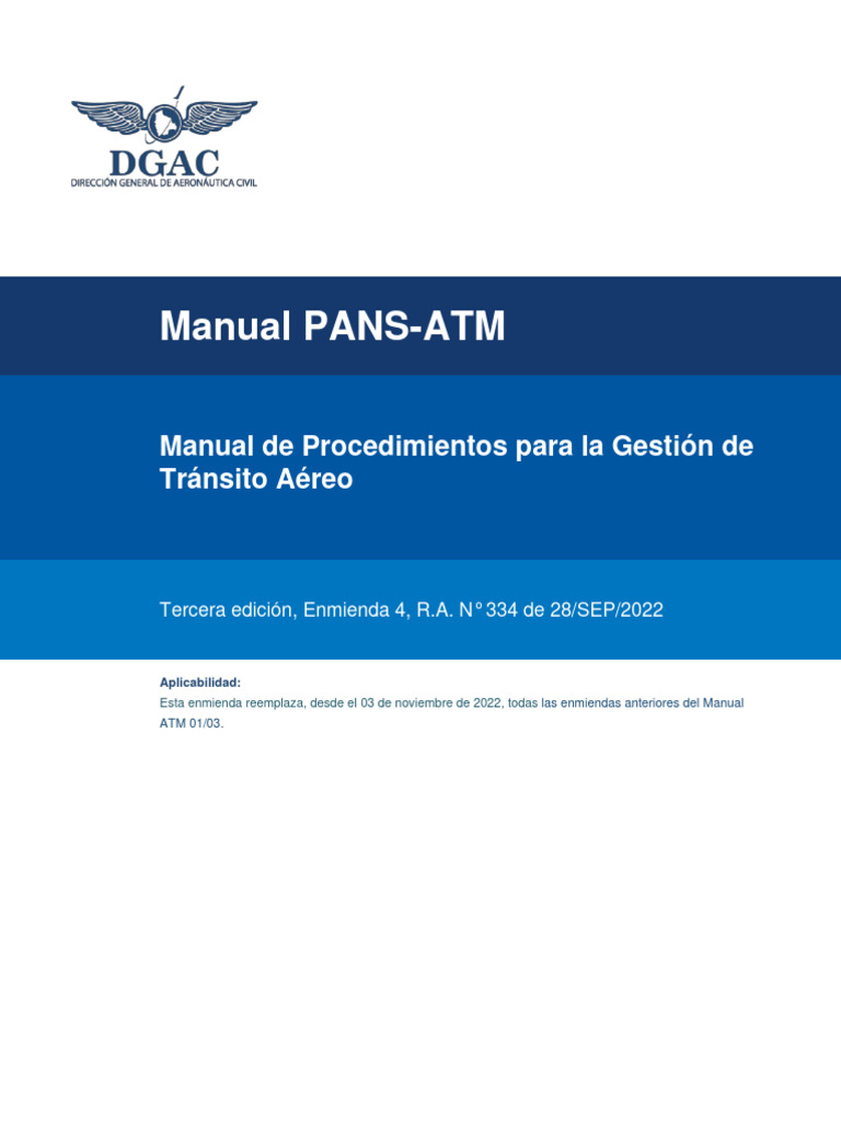 Manual PANS ATM E4 para Public | PDF | Aeropuerto | Control de tráfico ...