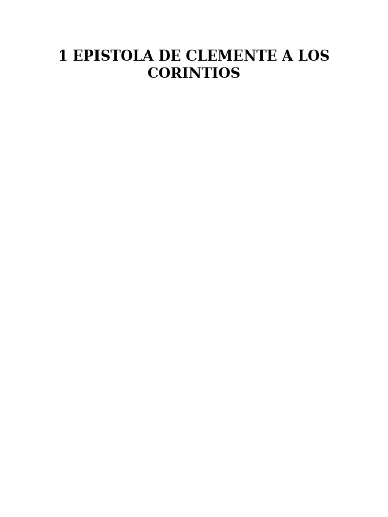 1 Epistola de Clemente a Los Corintios (1) | PDF | Pablo el apóstol | Pecado