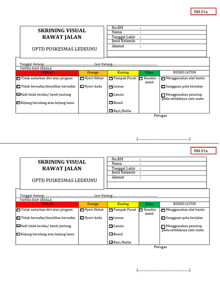 Form Skrining Visual Rawat Jalan | PDF
