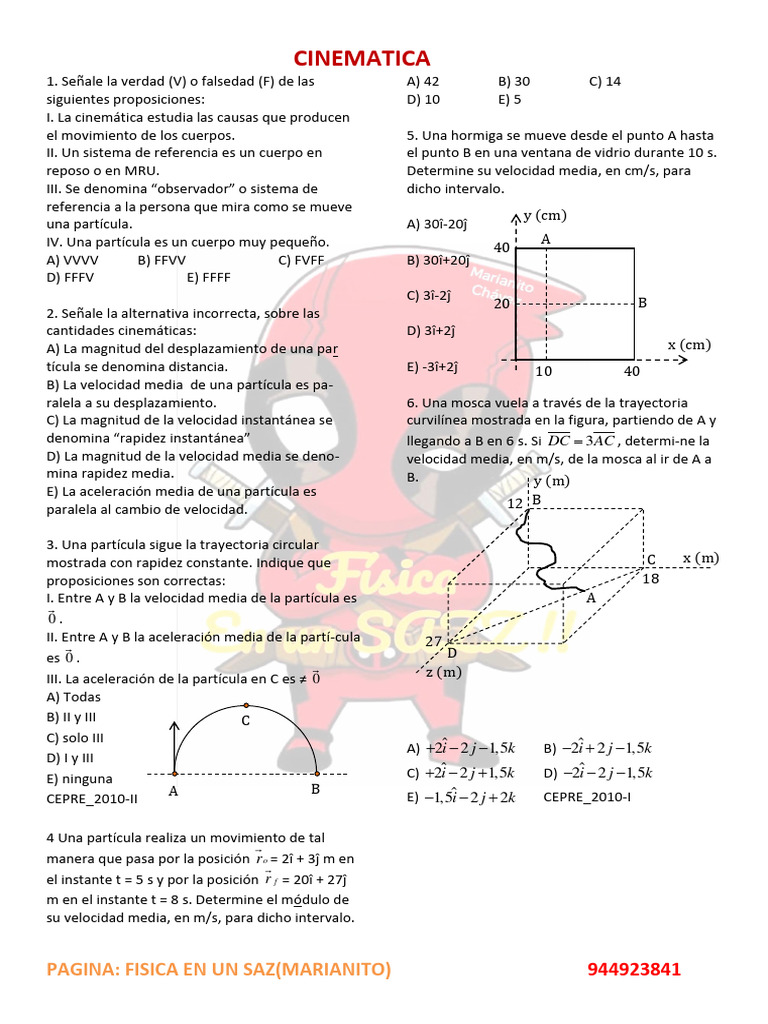 CINEMATICA-clase y Tarea | PDF