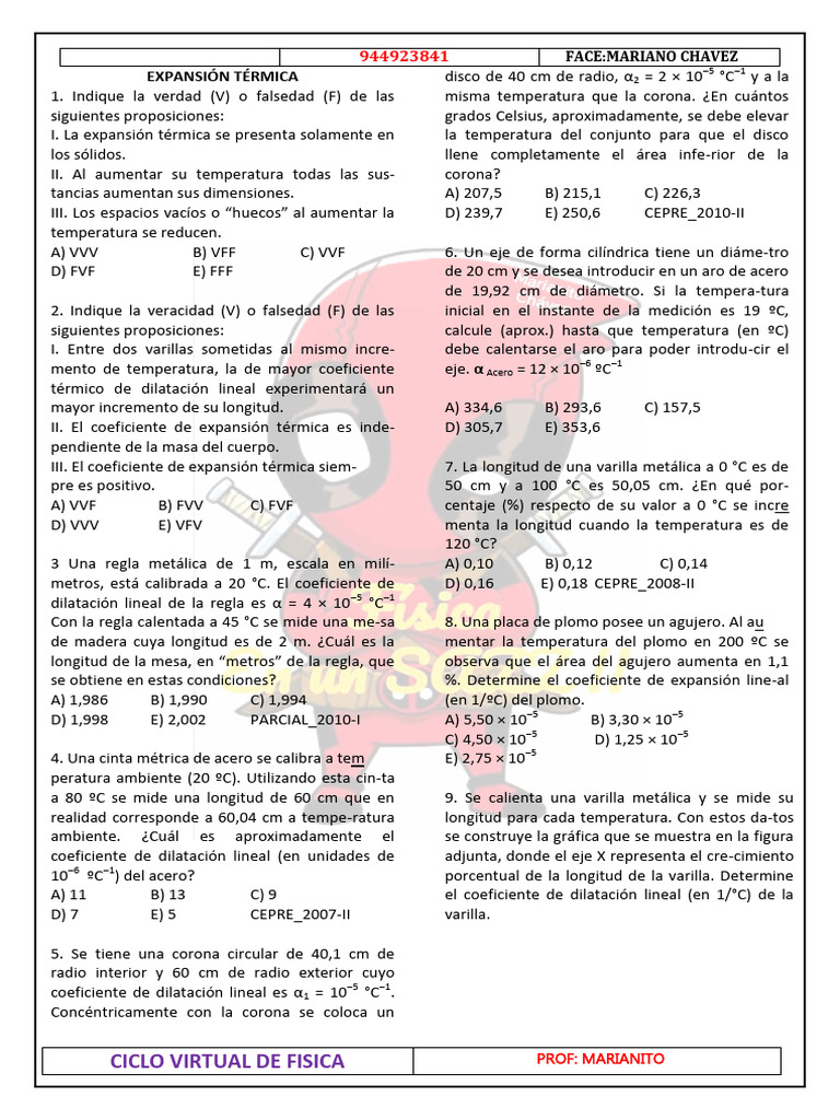 Dilatacion Termica | PDF | Expansión térmica | Física Aplicada e Interdisciplinaria