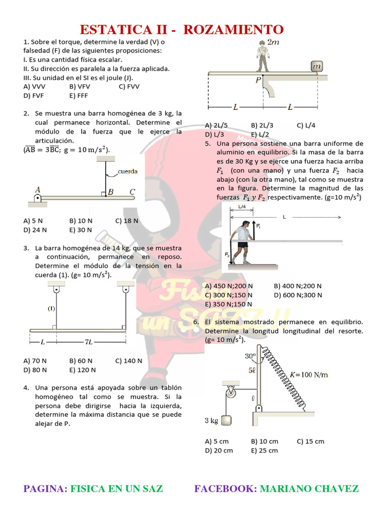 Estatica 2 y Rozamiento-16 de Setiembre | PDF | Ciencia y matemáticas