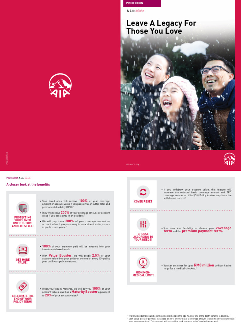 A-Life Infinite Product Brochure Final | PDF | Insurance | Service ...