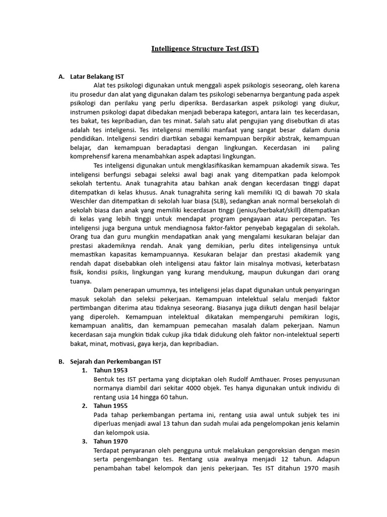 Intelligence Structure Test | PDF