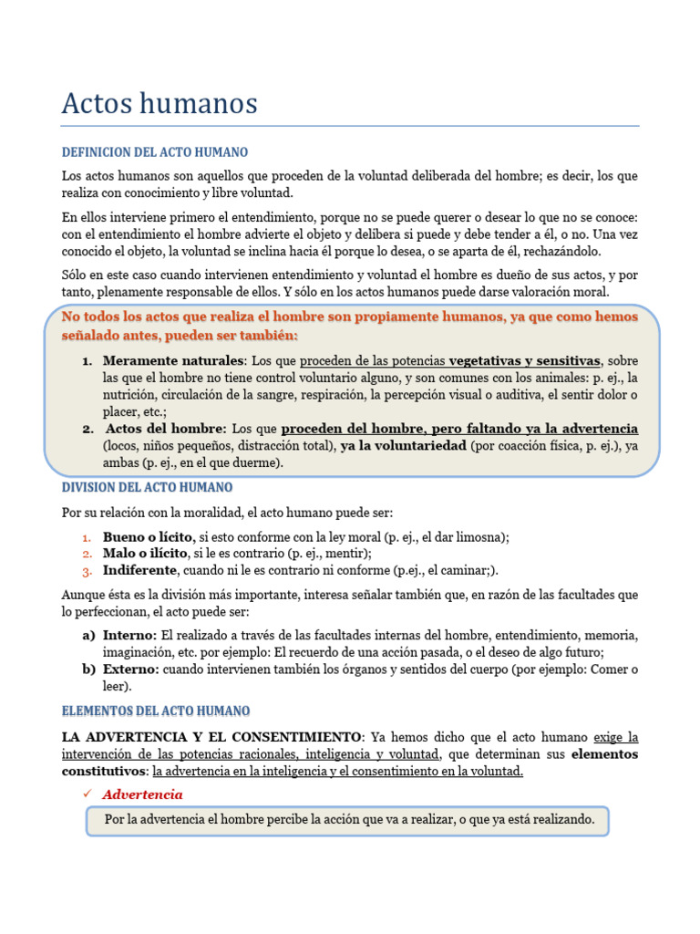 Actos Humanos | PDF | Moralidad