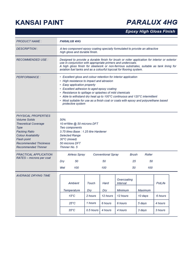 Paralux 4HG | PDF | Paint | Epoxy
