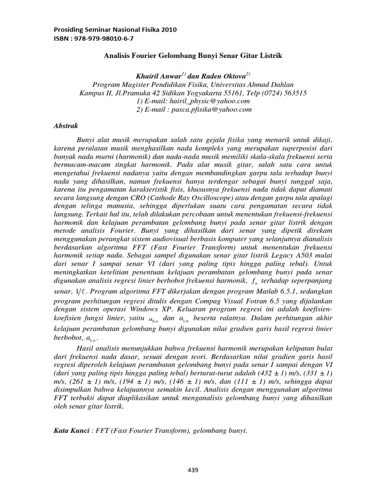 Analisi Gelombang Bunyi | PDF