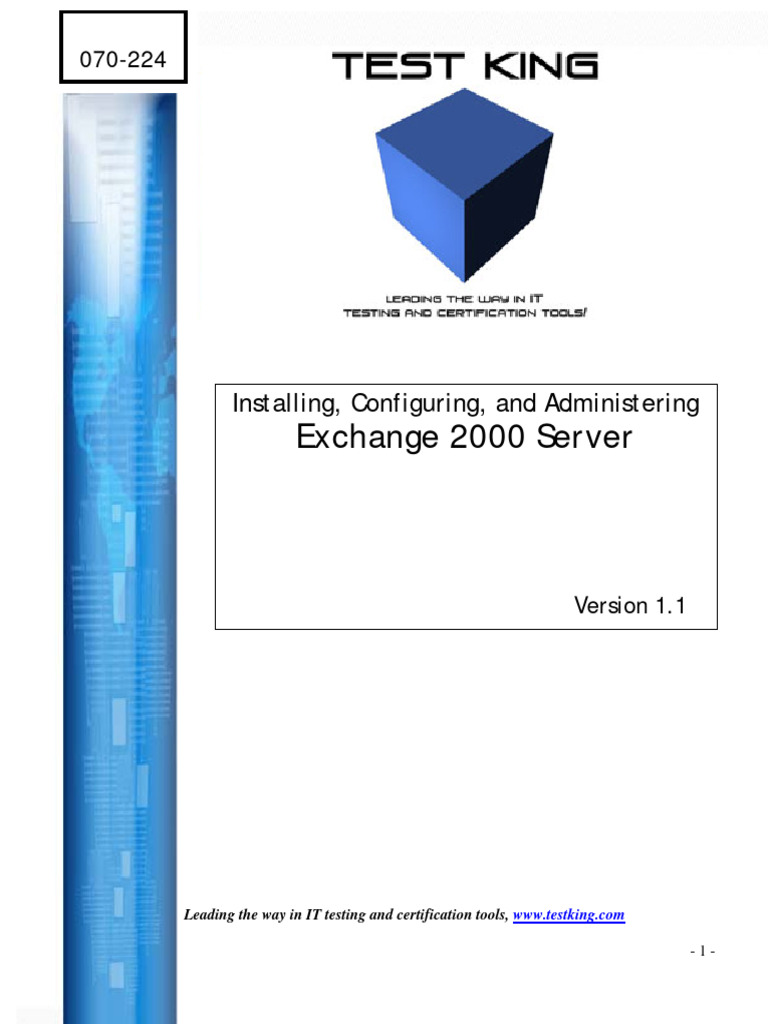 TestKing - MCSE 70-224 Q&A With Explanations v1.1 | PDF TestKing - MCSE 70-224 Q&A With Explanations v1.1 | PDF
