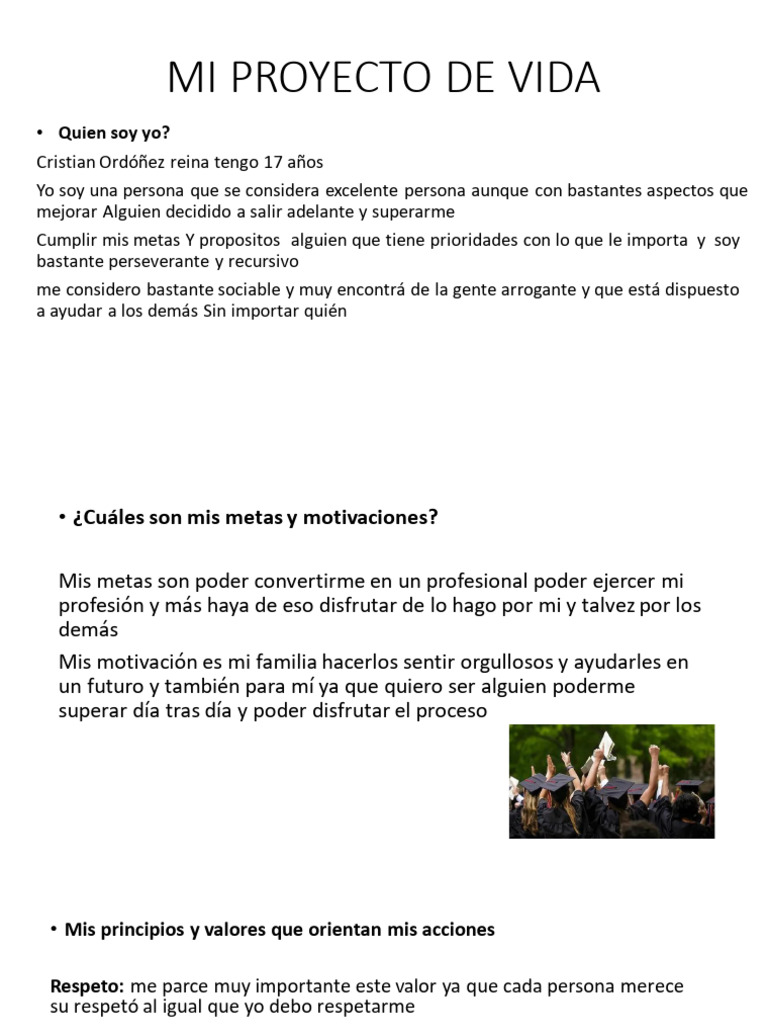 Proyecto de Vida | PDF | Autosuperación | Estilo de vida