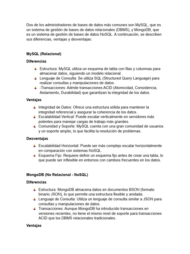 Actividad de Base de Datos Unidad Uno | PDF | No Sql | Mongo Db