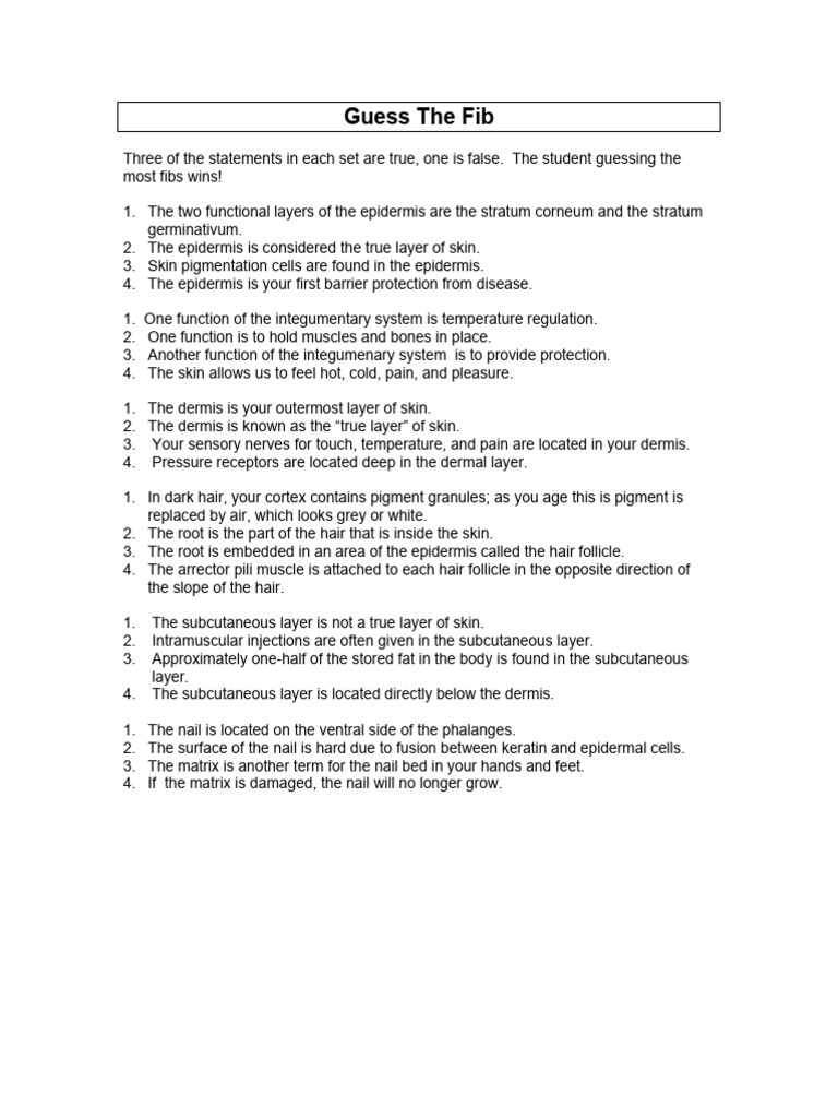 Guess The Fib Worksheet | PDF
