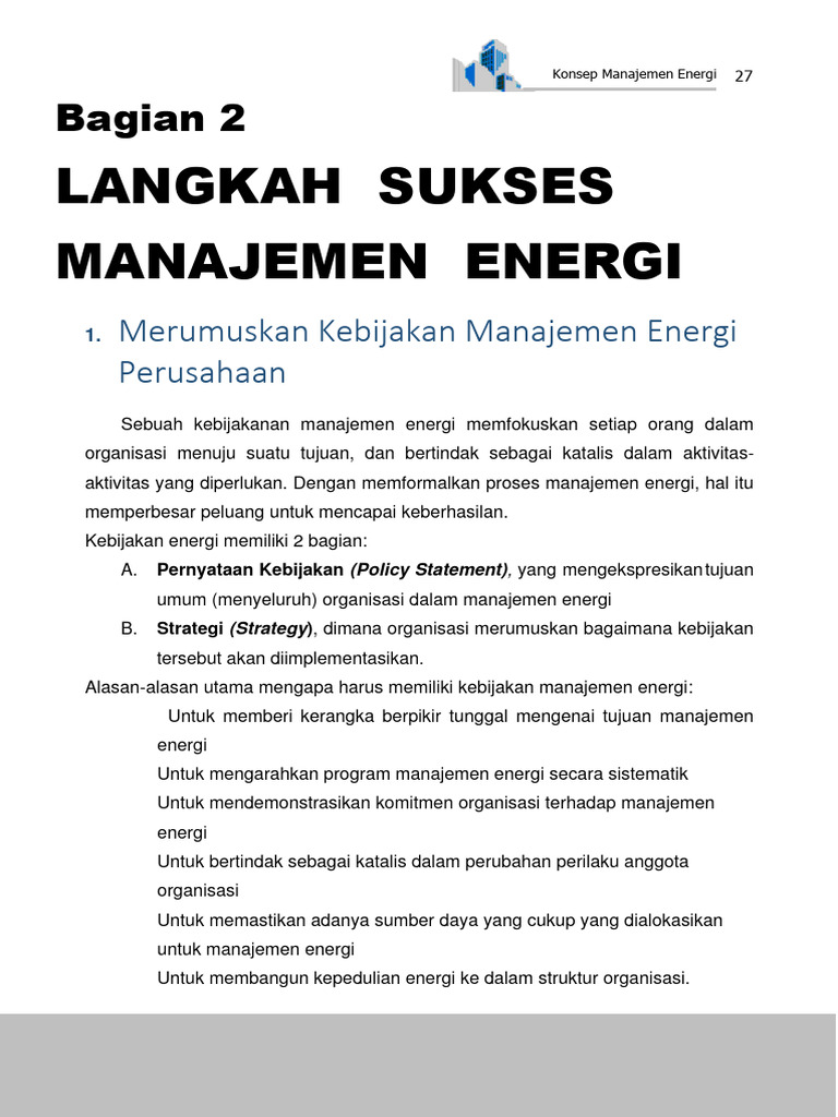 Langkah Sukses Manajemen Energi | PDF