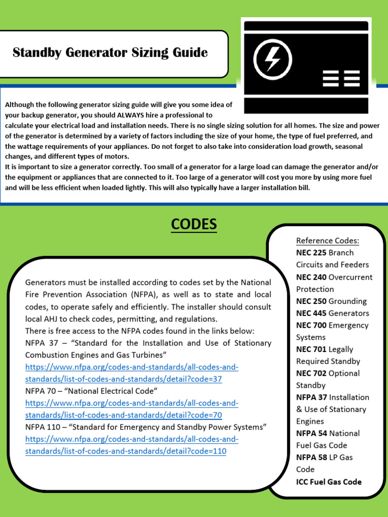 Standby Generator Guide | PDF