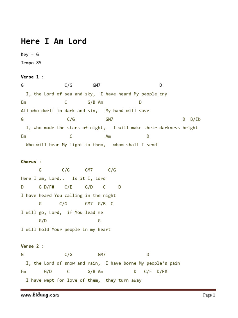 Here I Am Lord | PDF