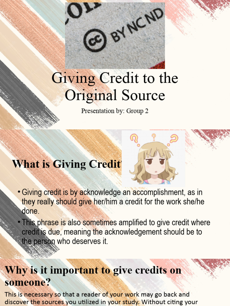 Giving Credit to the Original Source.group2 | PDF
