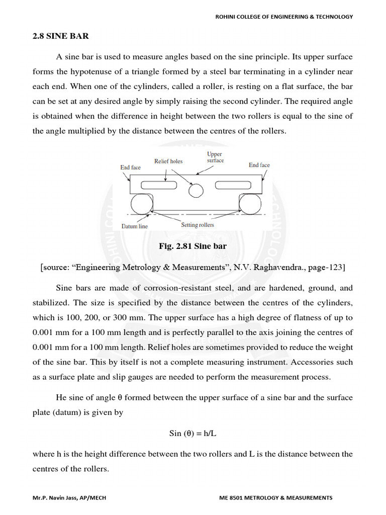 Sine Bar and Autocollimeter | PDF