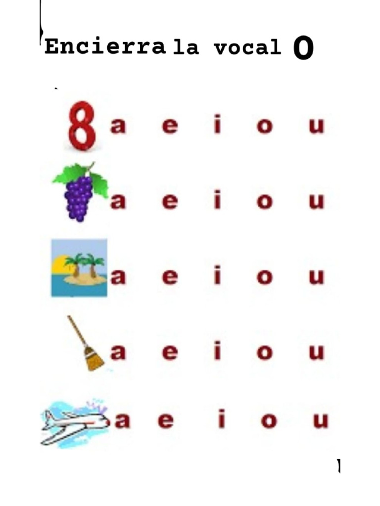 Encierra La Vocal O | PDF
