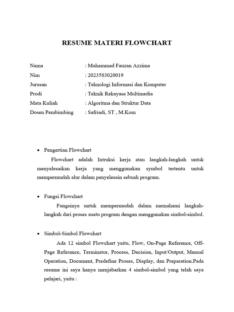 RESUME MATERI FLOWCHART | PDF