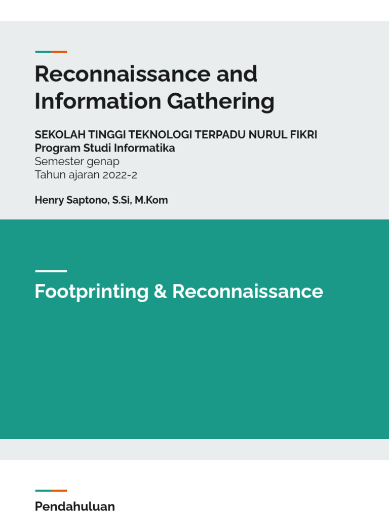 Footprinting and Reconnaissance | PDF