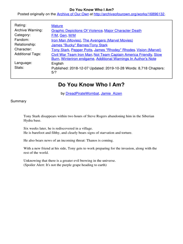 Do You Know Who I Am | PDF