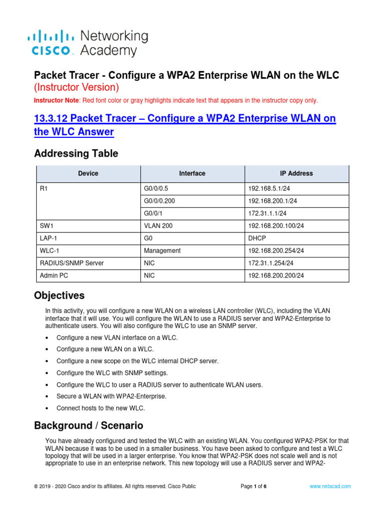 Configure WPA2 Enterprise WLAN on WLC | PDF | Wireless Lan | Radius