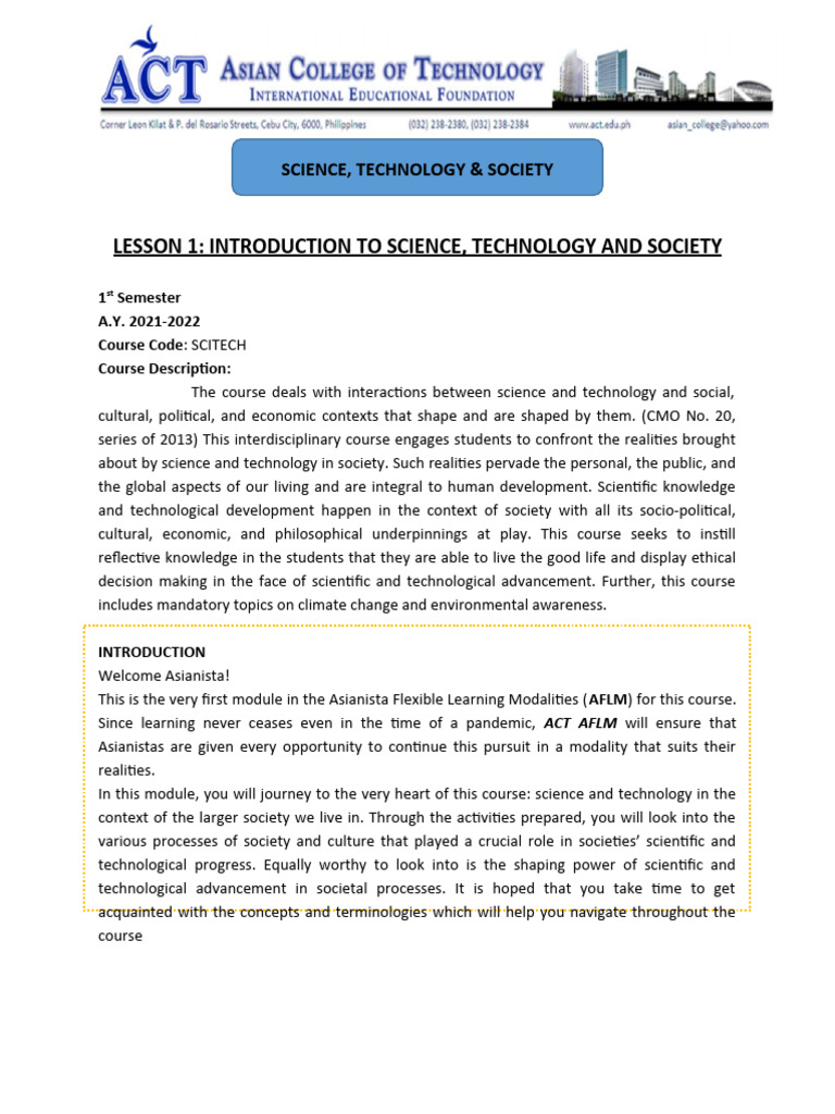 Learning Material 1 Scitech | PDF | Science | System