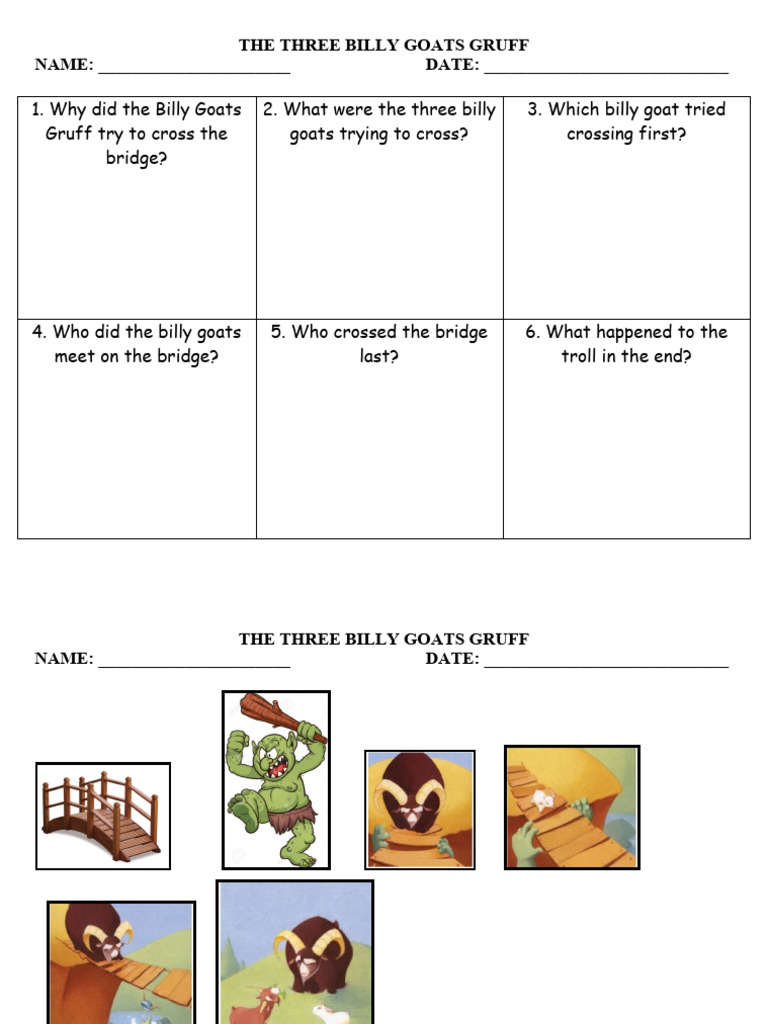 The Three Billy Goats Gruff Quiz | PDF