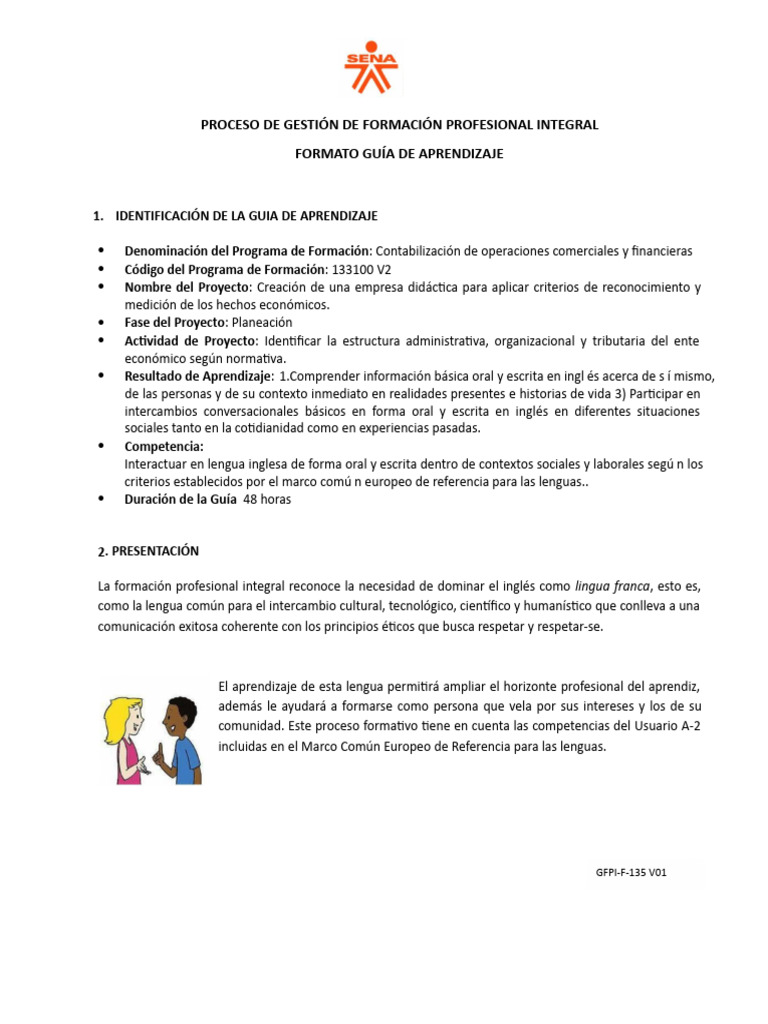 Guia de Ingles Planeacion | PDF
