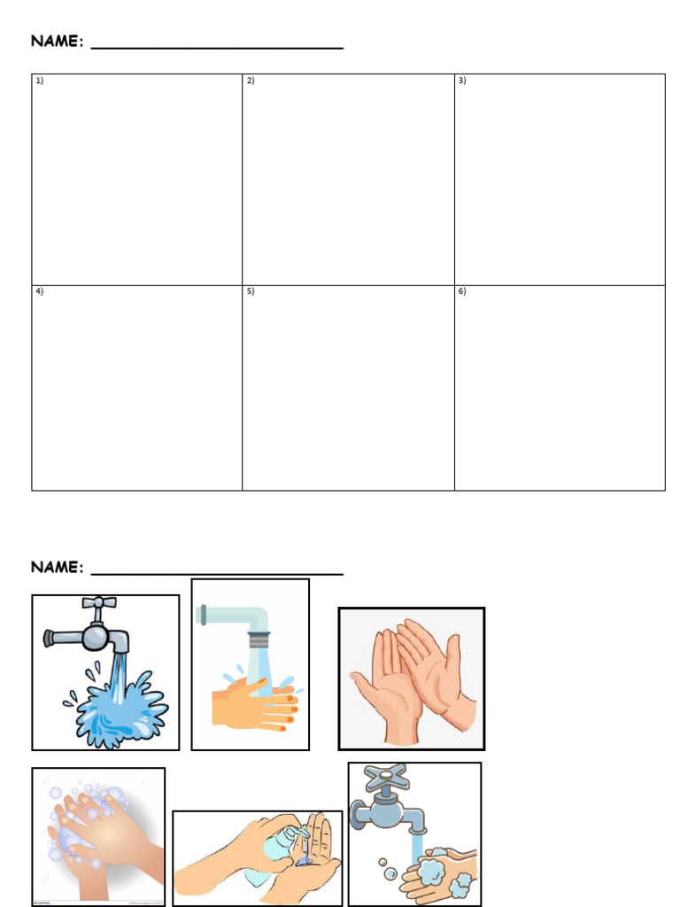 Washing Hands Sequence Worksheet | PDF